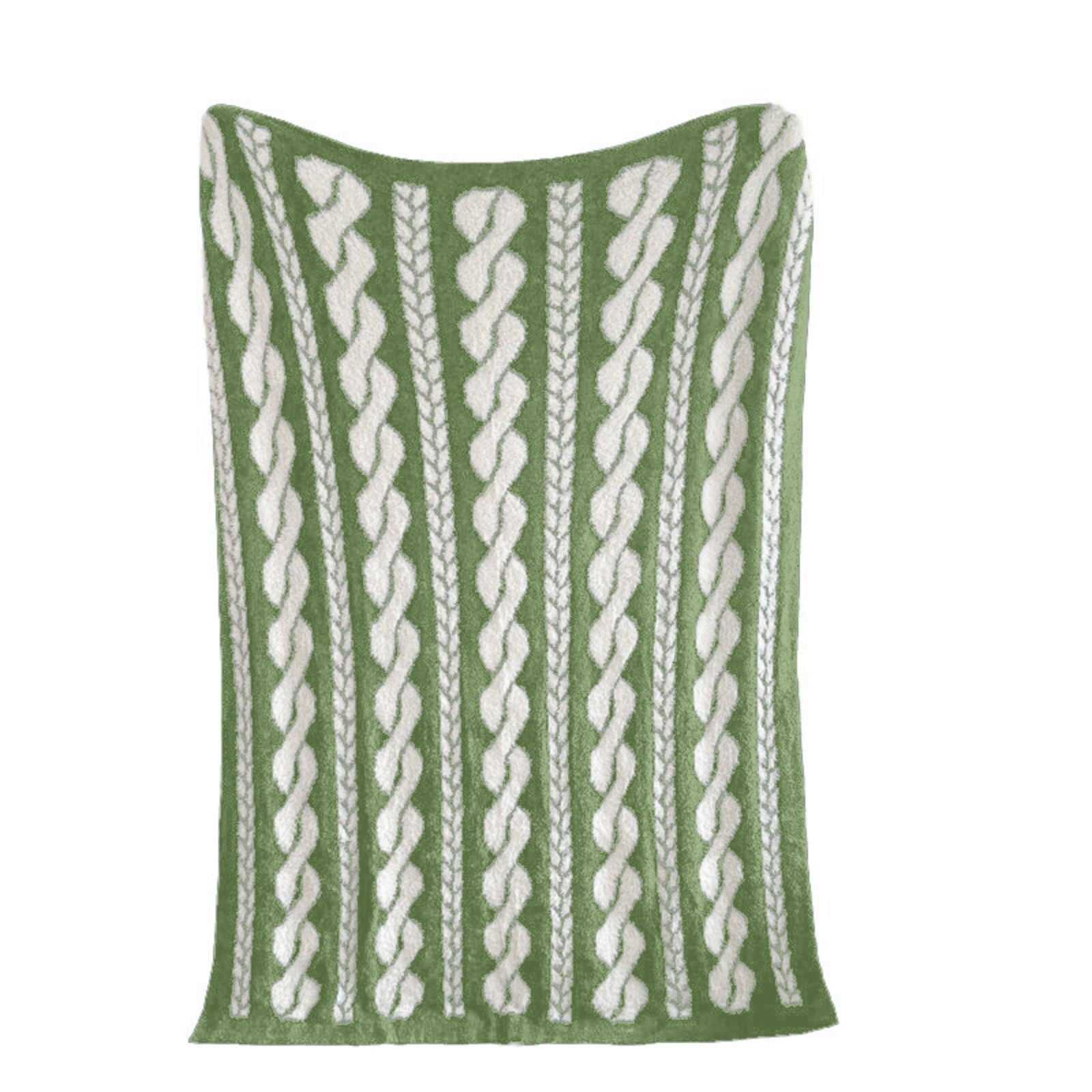 BallsFHK Double Sided Comfy Faux Feather Yarn Throw Blankets For Couch ...