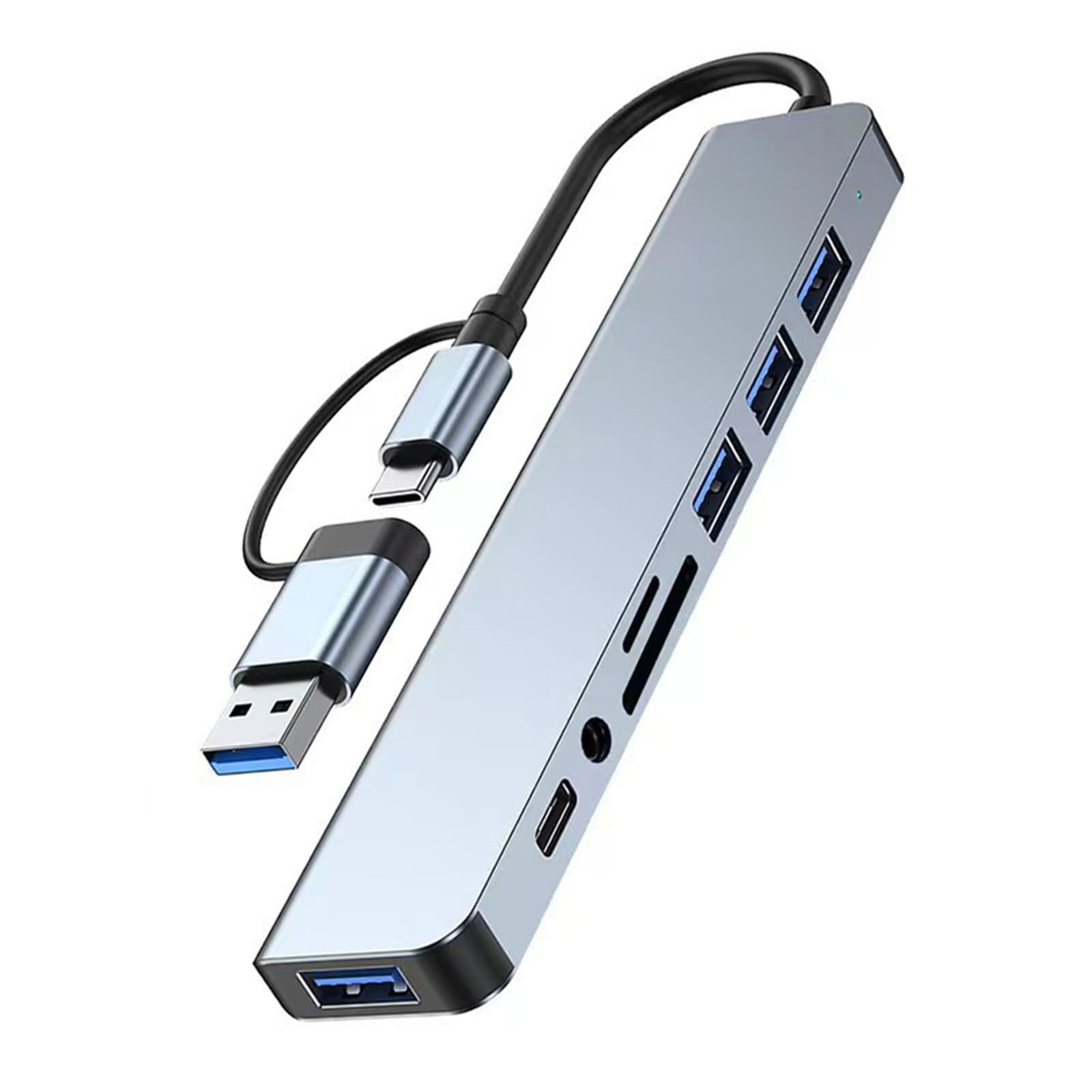 BallsFHK Dual-head USB 3.0 Type-c 8-in-1 Splitter For Mobile Phones ...