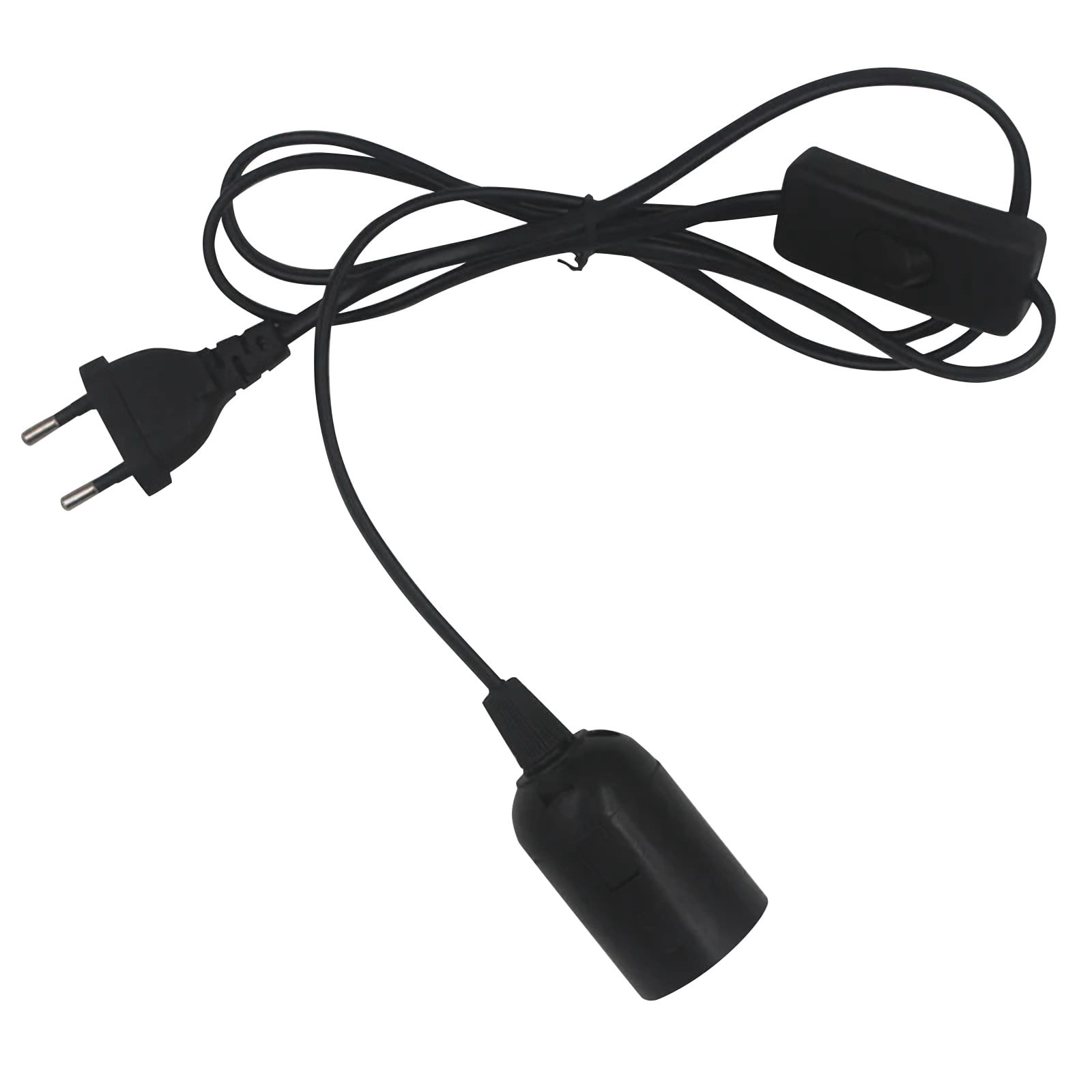 BallsFHK E27 Spiral Socket With Wire Head, Household Pendant Lamp Head ...