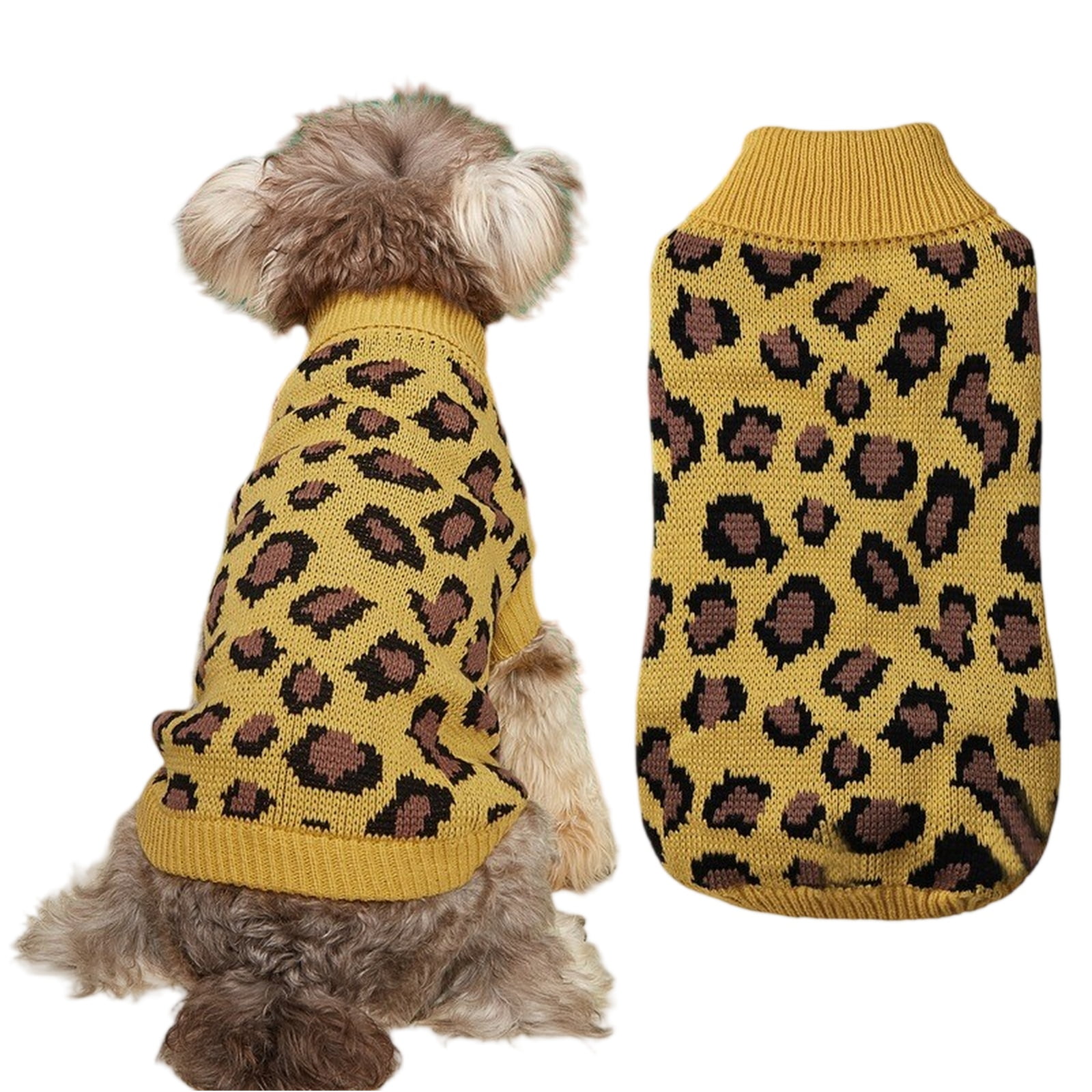 BallsFHK Knitting Leopard Print Dog All Seasons Blouse For Small Medium ...