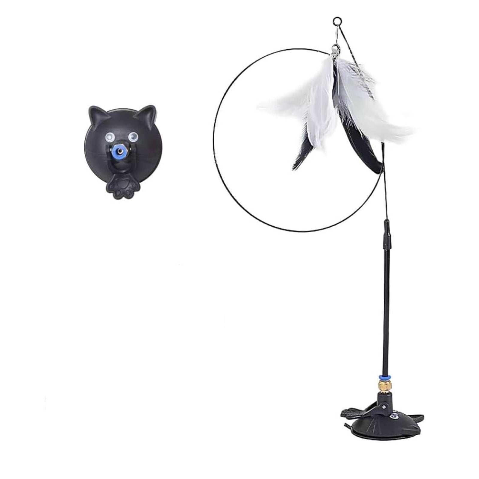 BallsFHK New Feather Long Pole And Steel Wire Cat Toy With Suction Cup ...