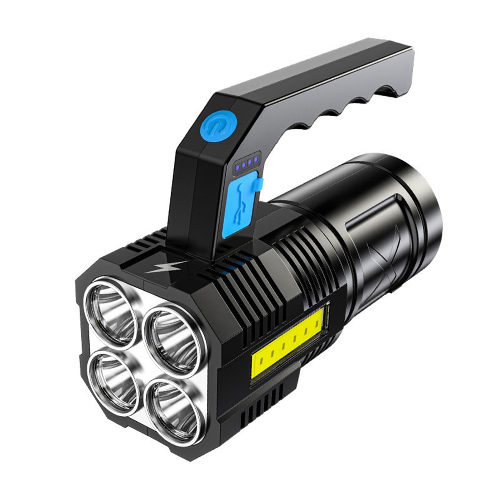BallsFHK Portable LED Torch Zoom Torch Built-in Battery Camping ...