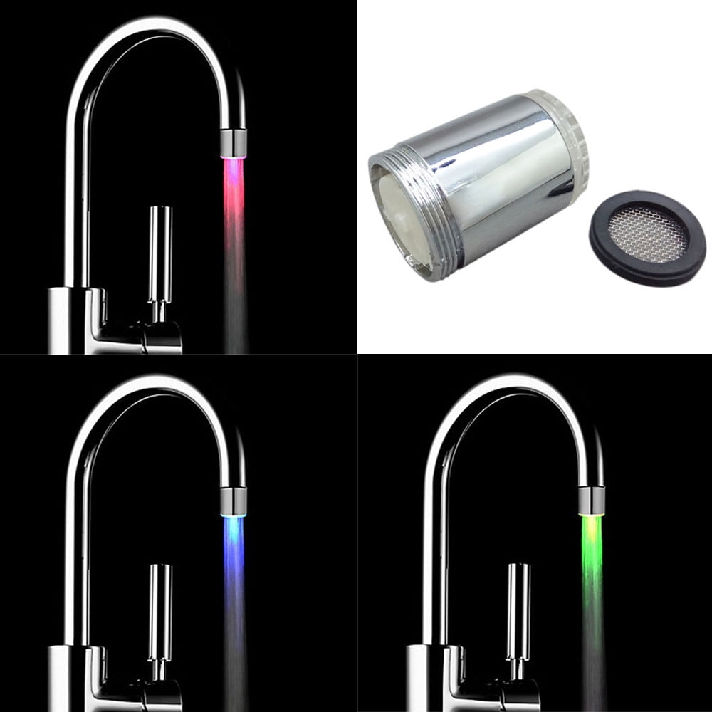 BallsFHK Temperature Sensor 3 Color Kitchen Water Tap Faucet Glow ...