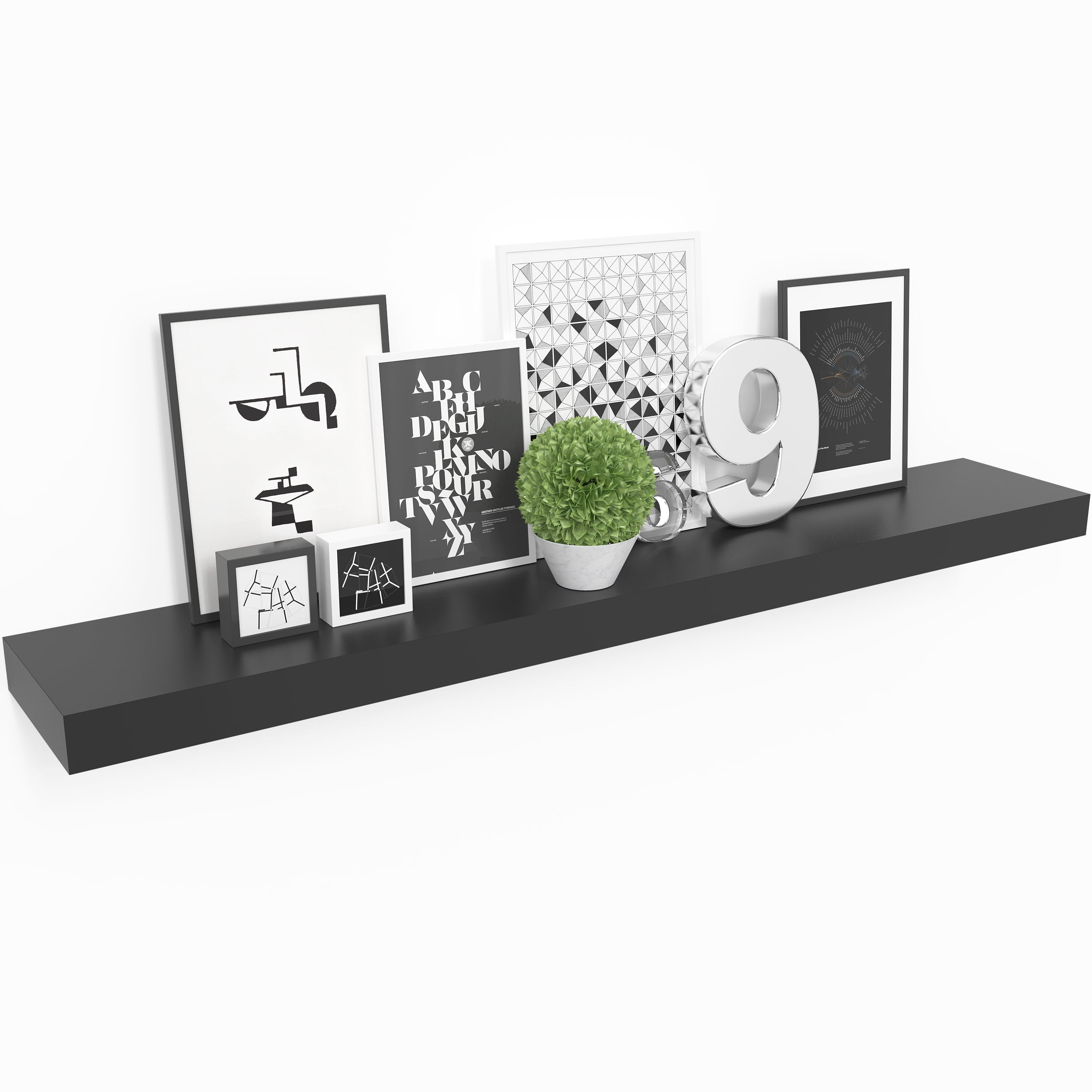 Ballucci 36" Floating Shelf, Wood Wall Mount Shelf with Invisible ...