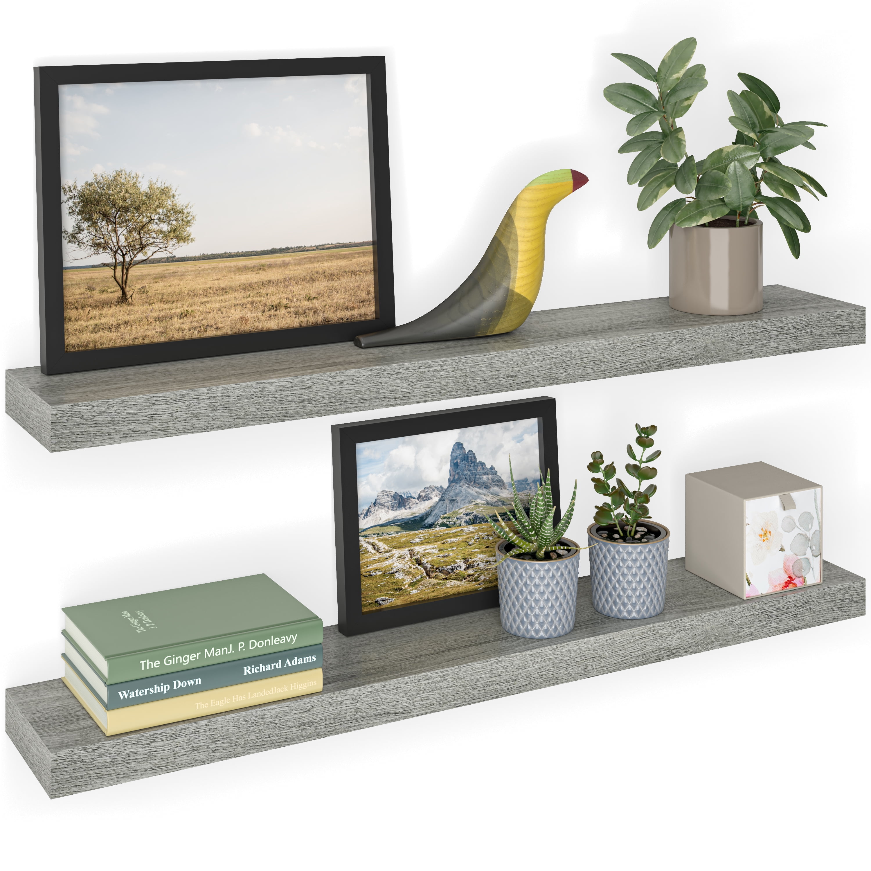 Ballucci 36" Floating Shelves, 2-Pack Wood Wall Shelf Set with ...