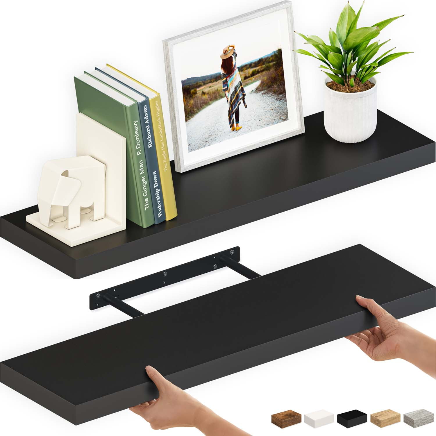 Ballucci 36" Floating Shelves, 2-Pack Wood Wall Shelf Set with ...