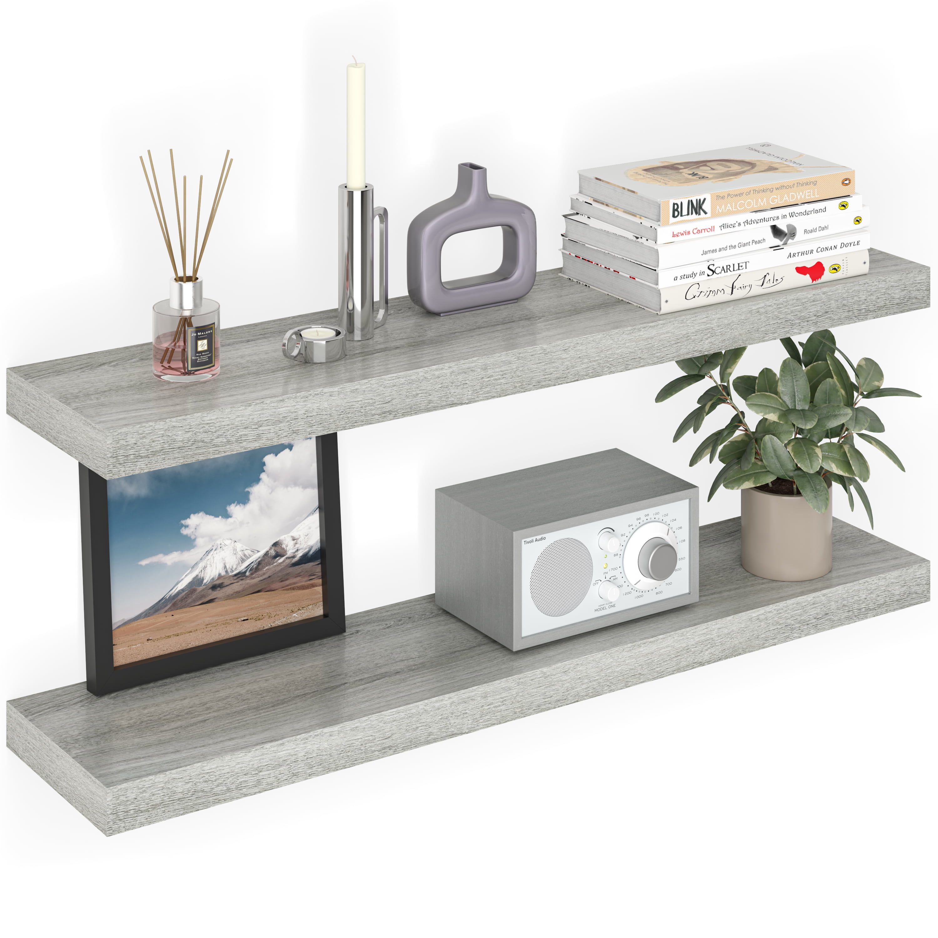 Ballucci 36" Floating Shelves, 2-Pack Wood Wall Shelf Set with ...