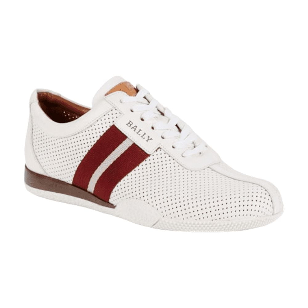 Bally Frenz Men's 6233822 White Perforated Leather Sneakers MSRP $535 ...