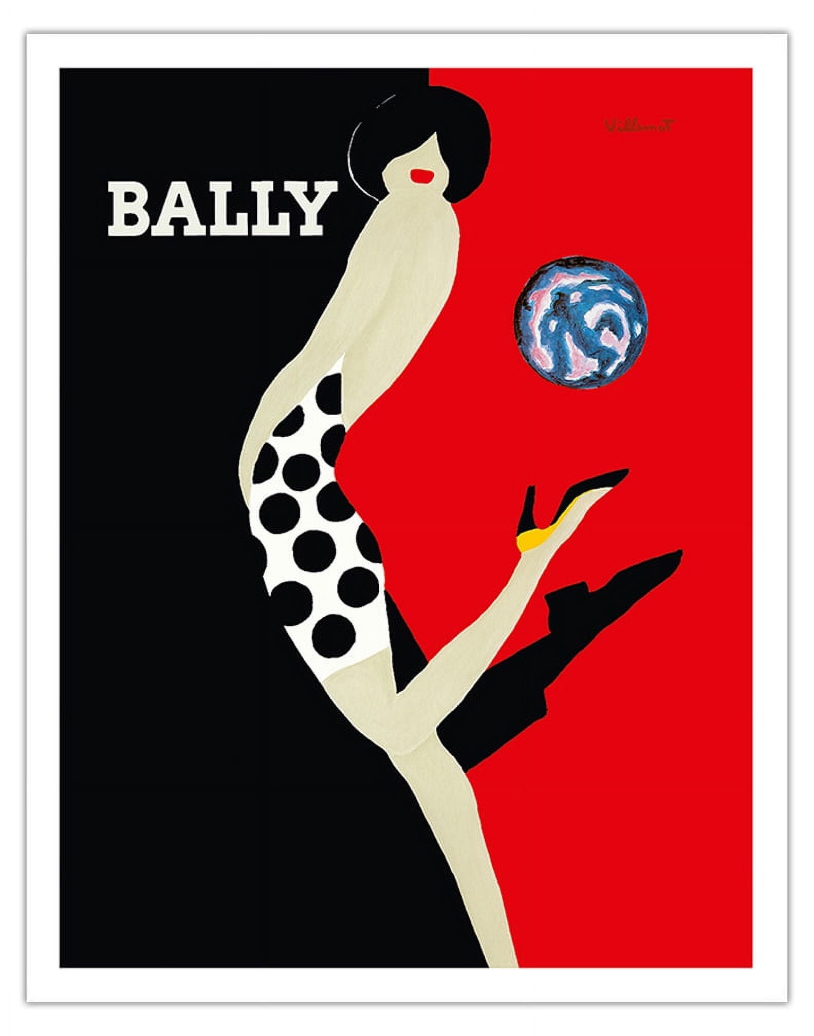 Bally Kick - Bally Shoes - Vintage Advertising Poster by Bernard ...