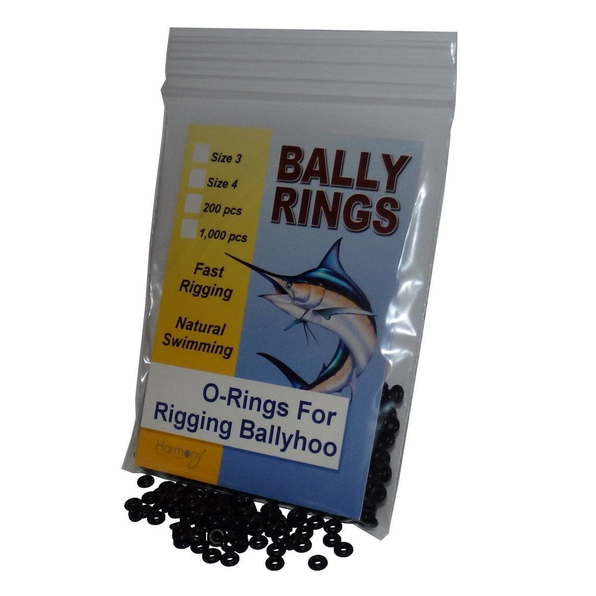 Bally Rings - O-Ring Grommets for Rigging Ballyhoo Baits Size #4, 1,000 ...