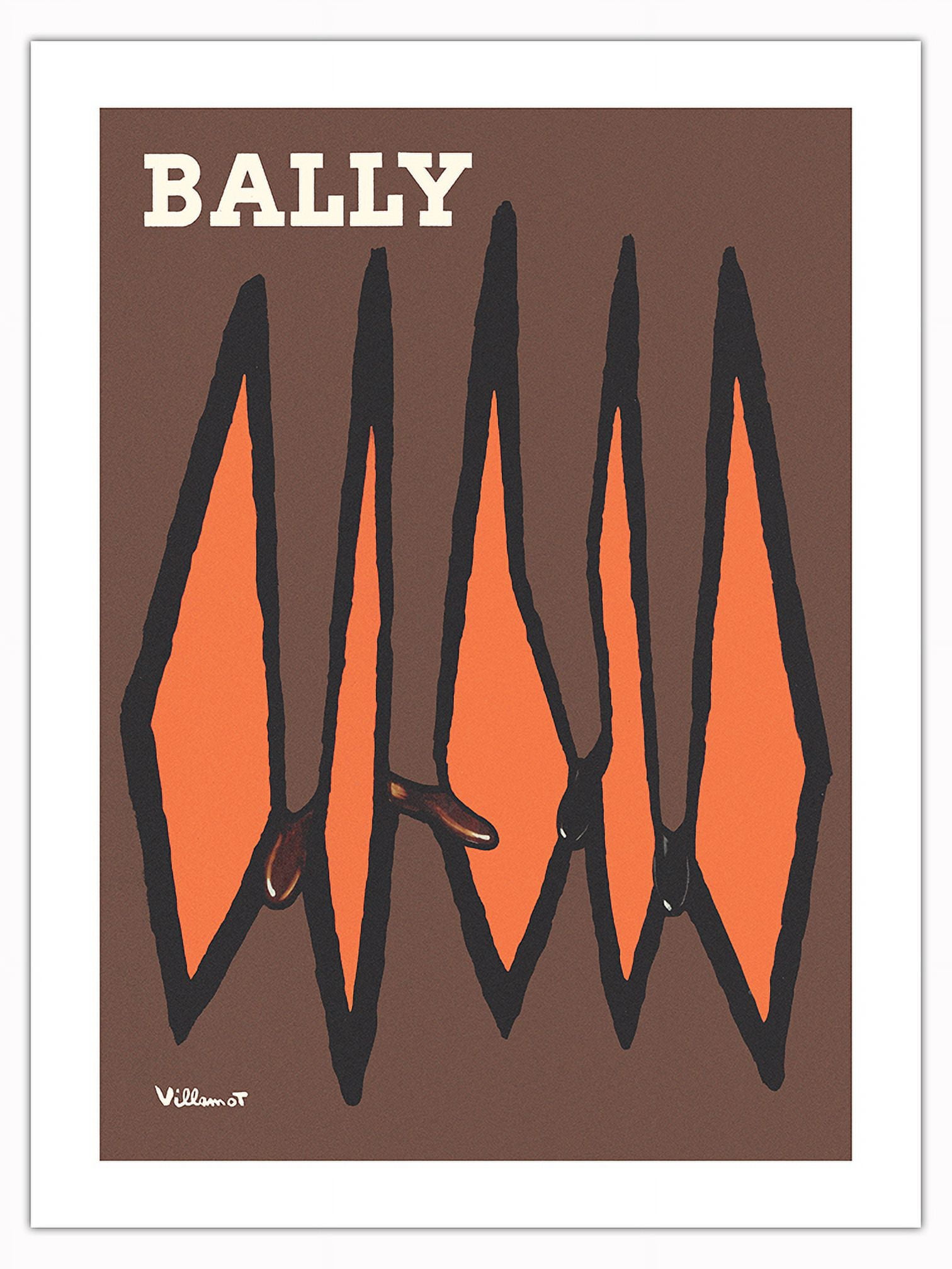 Bally Shoes - Vintage French Advertising Poster by Bernard Villemot c ...