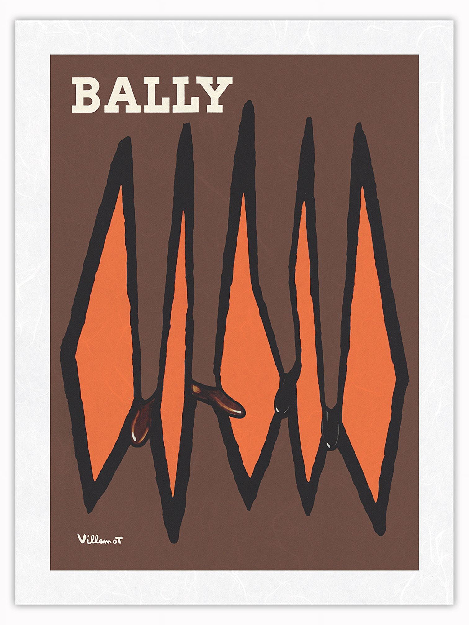 Bally Shoes - Vintage French Advertising Poster by Bernard Villemot c ...