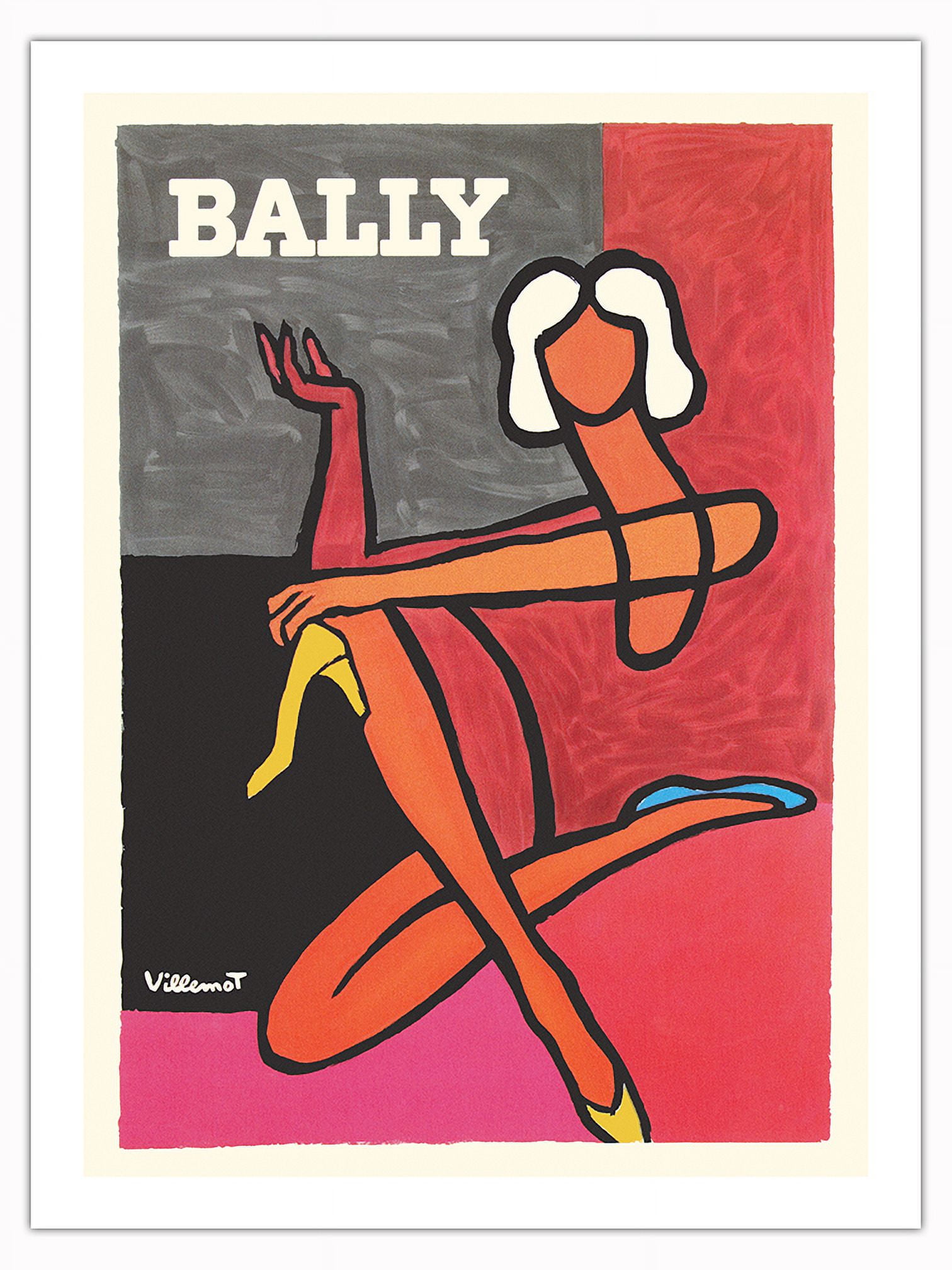 Bally Shoes - Vintage French Advertising Poster by Bernard Villemot c ...