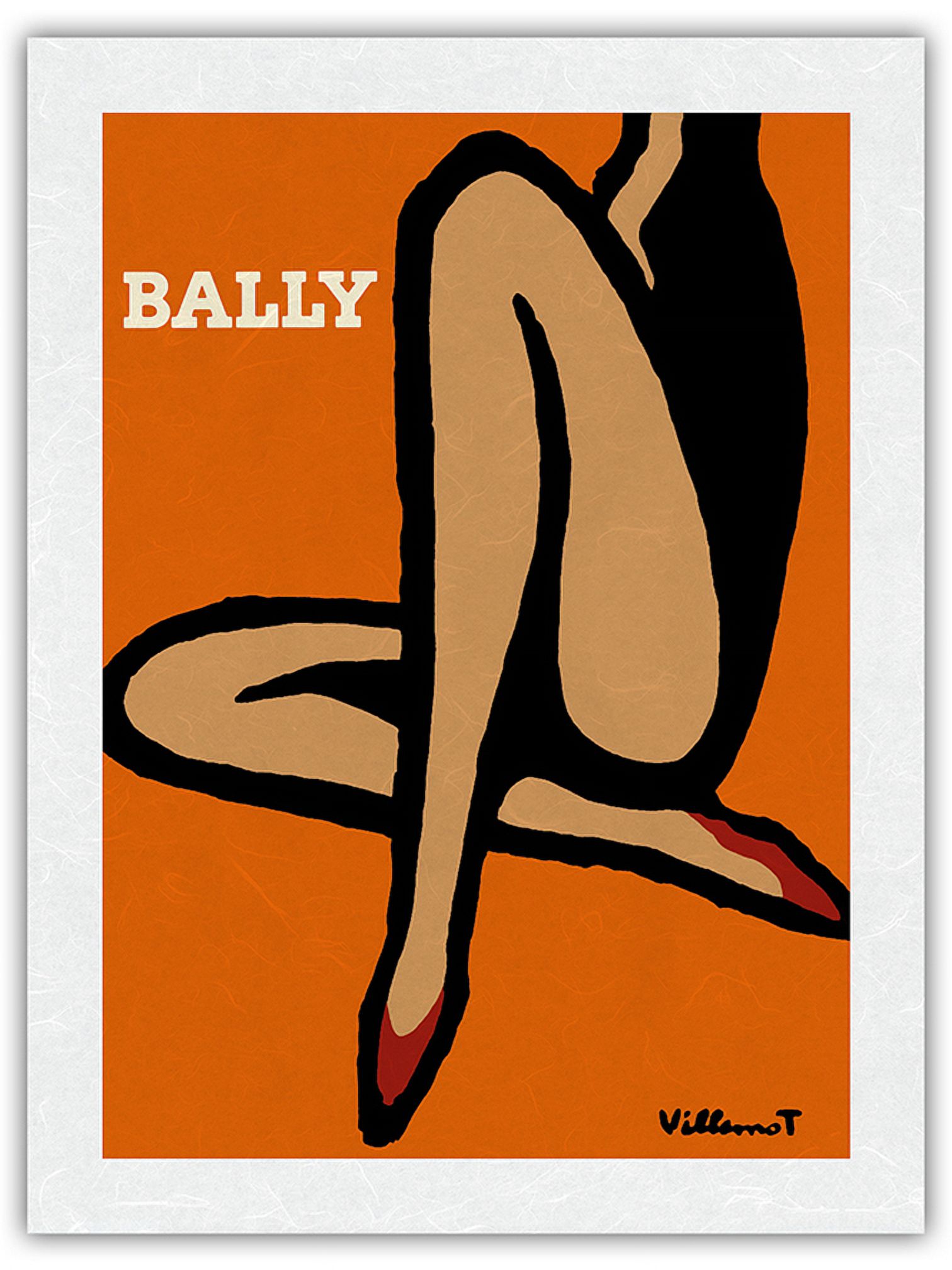 Bally Shoes - Woman Red Slip-On’s - Vintage Advertising Poster by ...