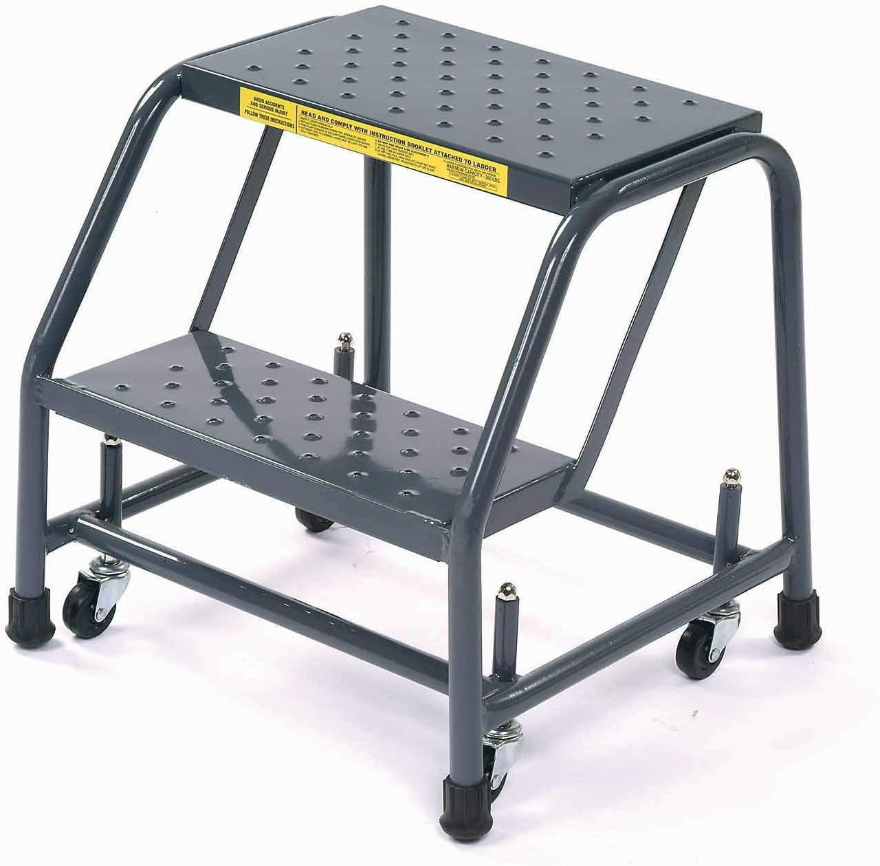 Ballymore 218P Perforated 16" W 2 Step Steel Rolling Ladder 10" D Top ...