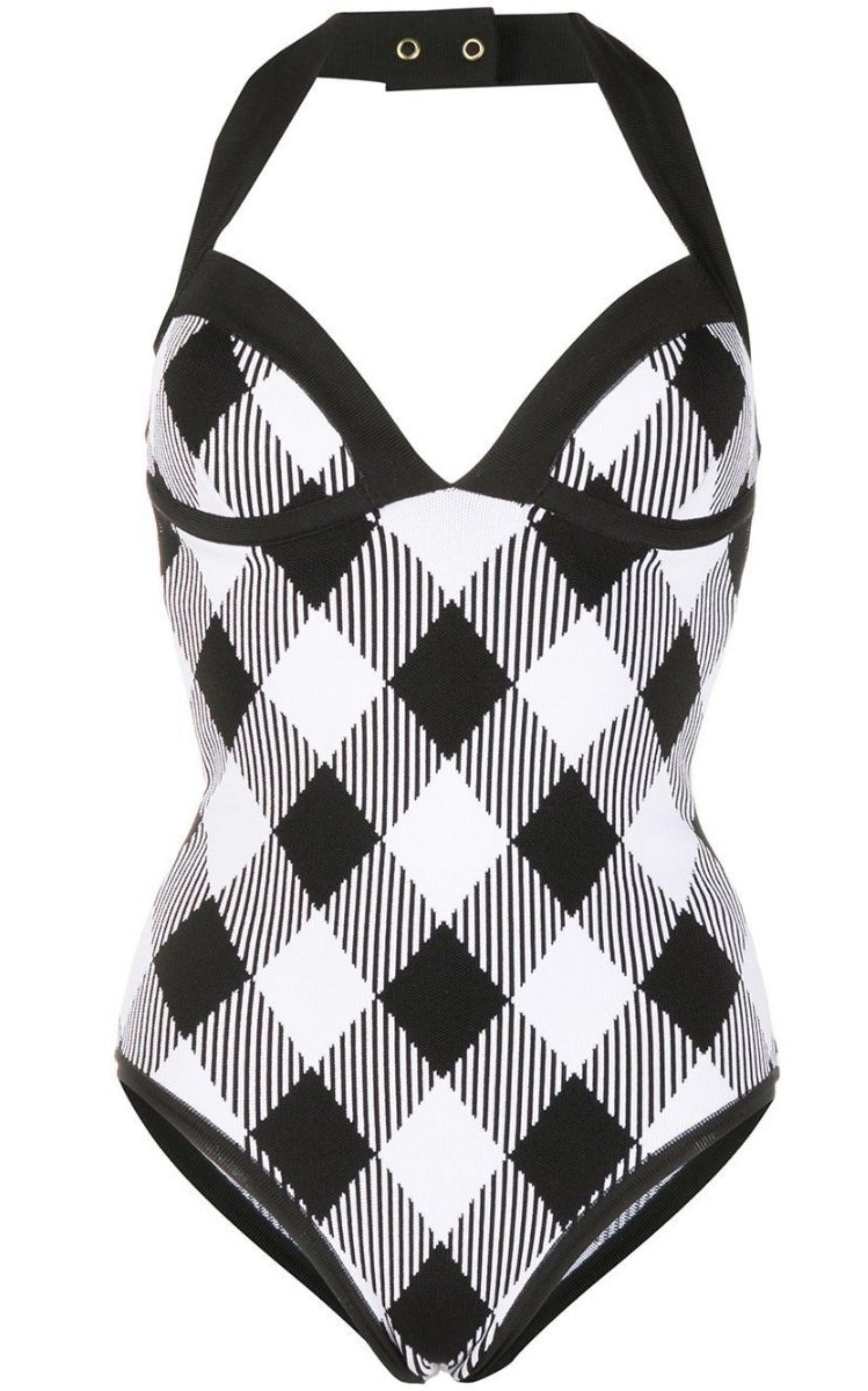 Balmain Check Halterneck Body - Runway Catalog - Walmart.com