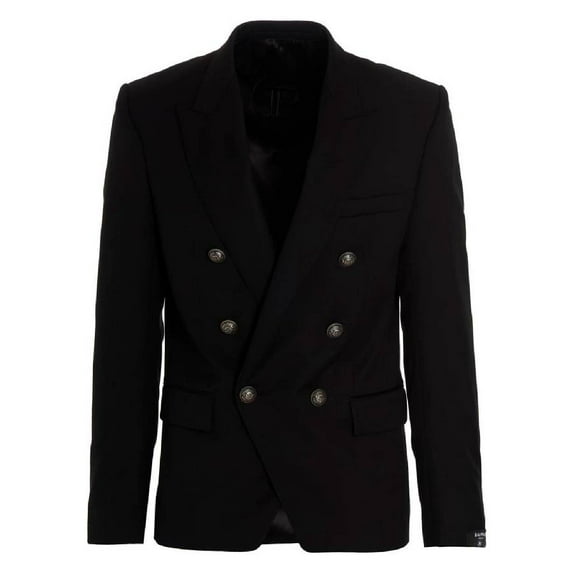 Balmain Double Breasted Tailored Wool Jacket, Brand Size 50 (US Size 40 ...