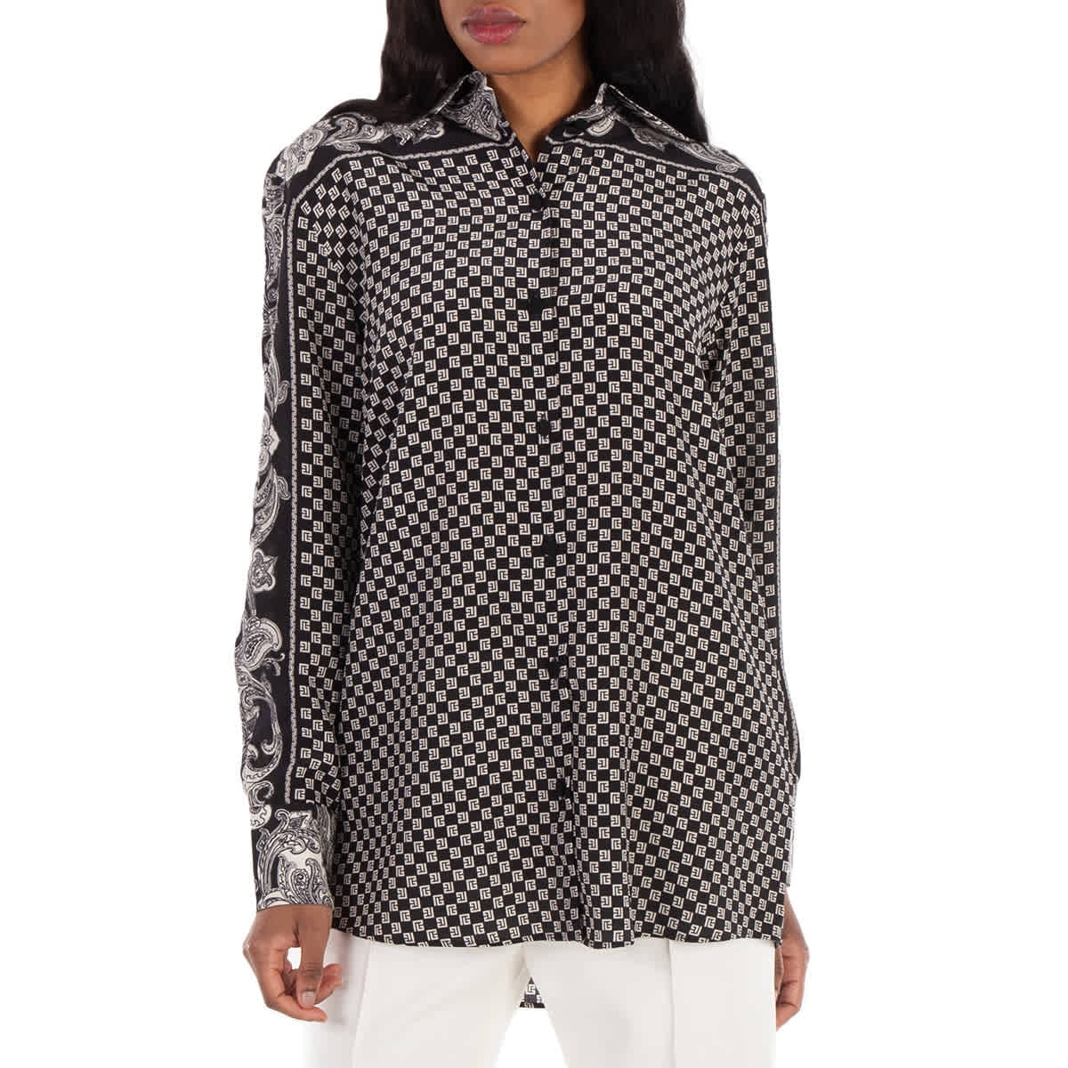 Balmain Female Paisley Print Shirts Grey Sizes FR 32-58 - Walmart.com