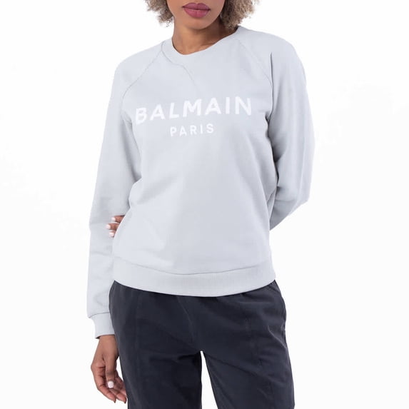 Balmain Logo Print Eco-Designed Cotton Sweatshirt, Size Small - Walmart.com