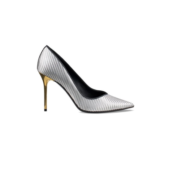 Balmain Metallic Silver Pumps With Pointed Toe Silver (Women's ...