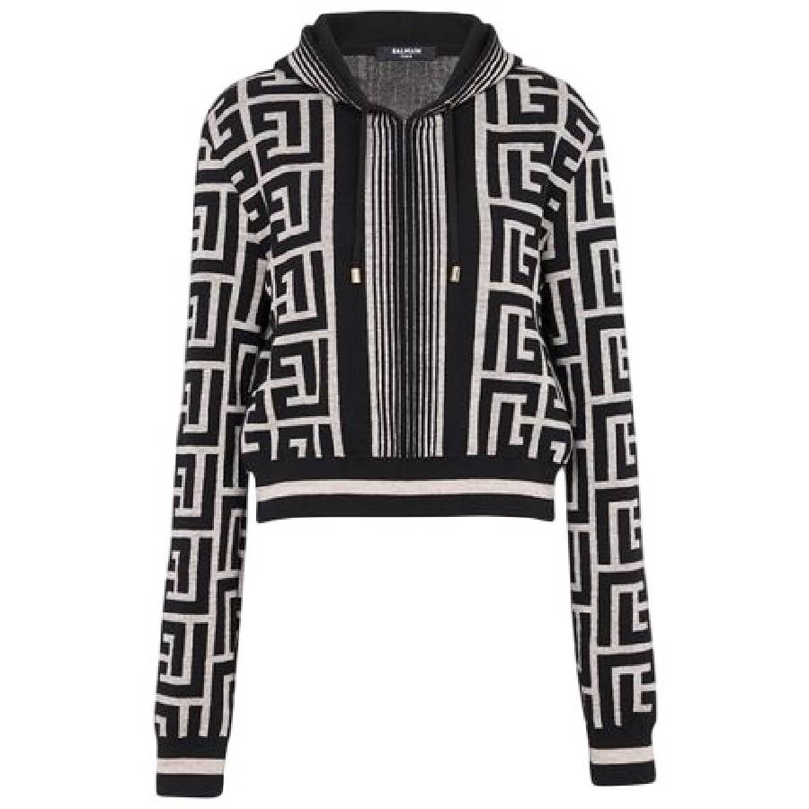 Balmain Monogram Drawstring hoodie, Brand Size 38 (US Size 6) - Walmart.com