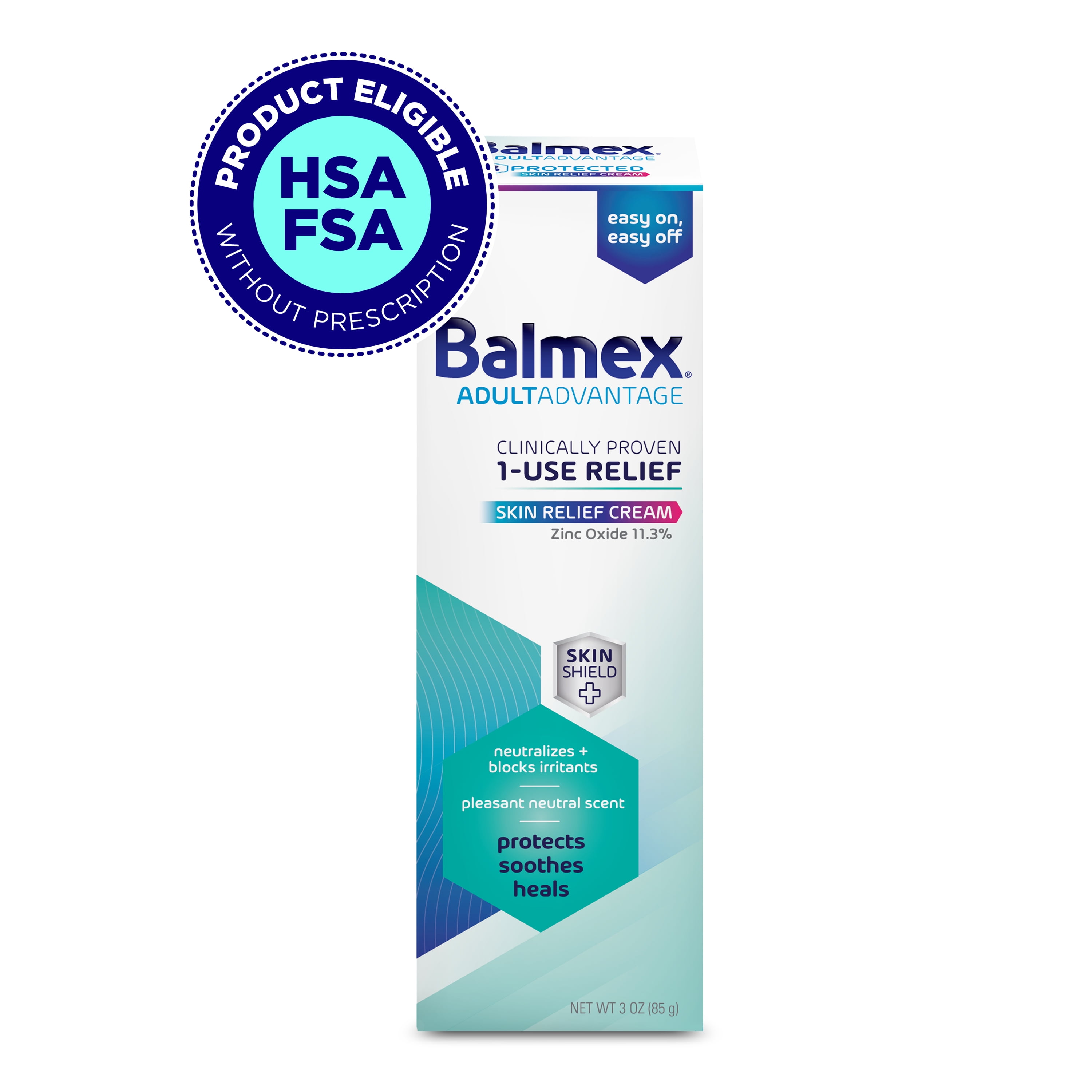Balmex AdultAdvantage BProtected Skin Relief Adult Rash Cream, 3oz HSA ...