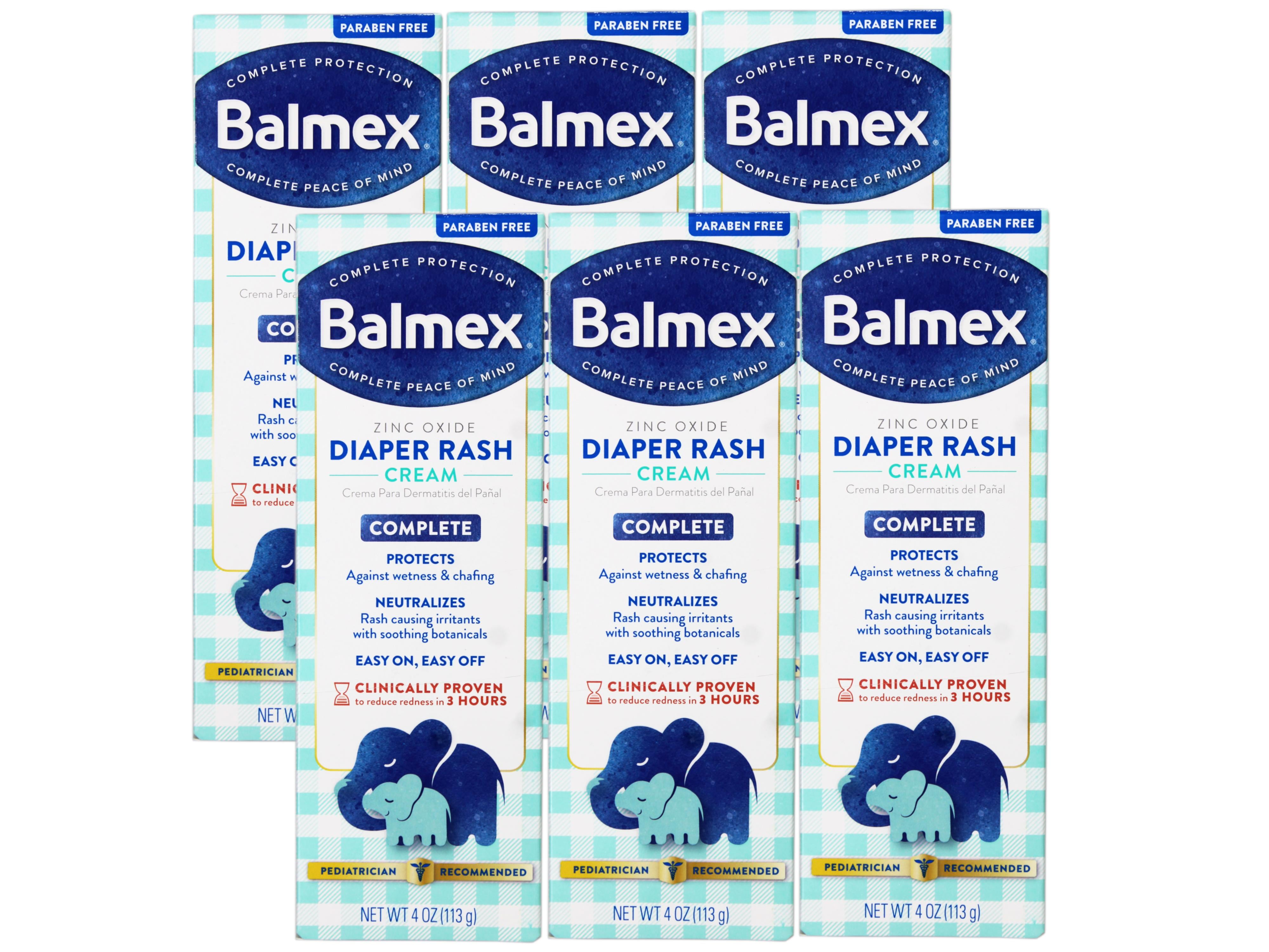 Balmex Diaper Rash Cream - 4 oz, Pack of 6 - Walmart.com