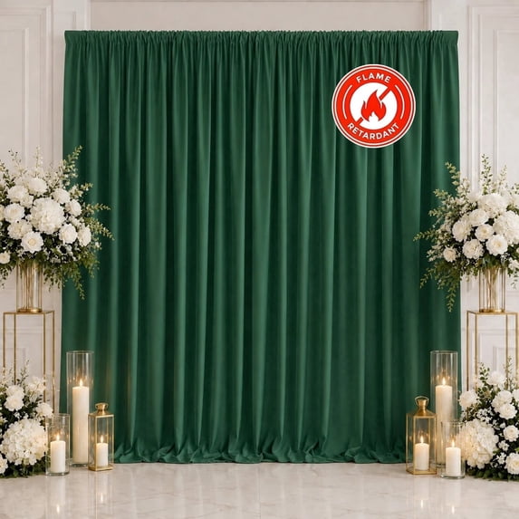 Balsa Circle 10 feet x 10 feet Hunter Green Polyester Backdrop Curtain ...