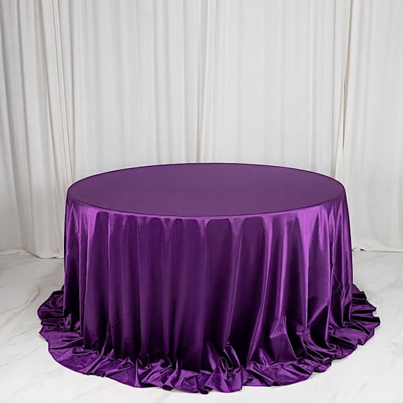 Balsa Circle 132" Purple Round Premium Velvet Tablecloth Event Catering ...