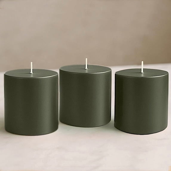 Balsa Circle 6 Dusty Sage 3x3 in Dripless Round Unscented Wax Pillar ...