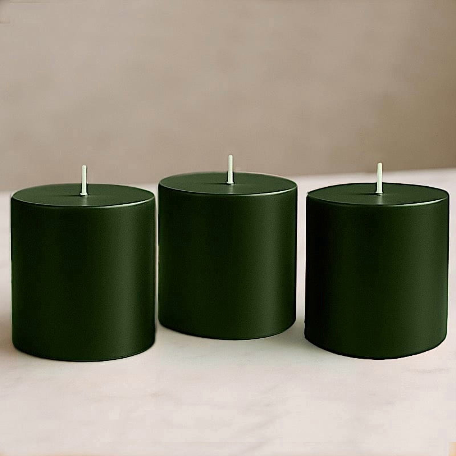 Balsa Circle 6 Hunter Green 3x3 in Dripless Round Unscented Wax Pillar ...