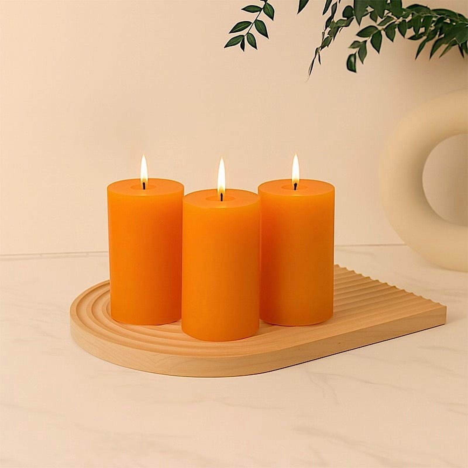 Balsa Circle 6 Orange 3x6 in Dripless Round Unscented Pillar Candles ...