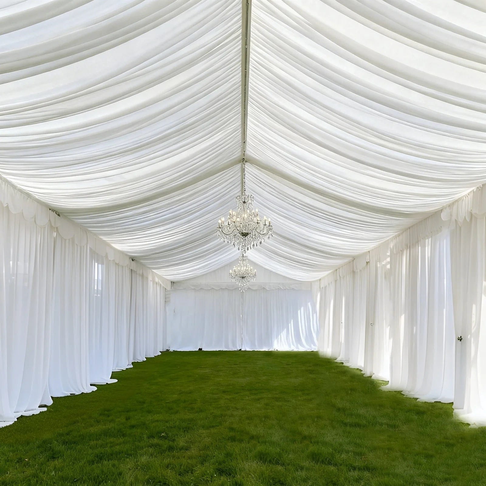 Balsa Circle White 25x36 feet 4-Way Stretch Spandex 100 GSM Tent ...
