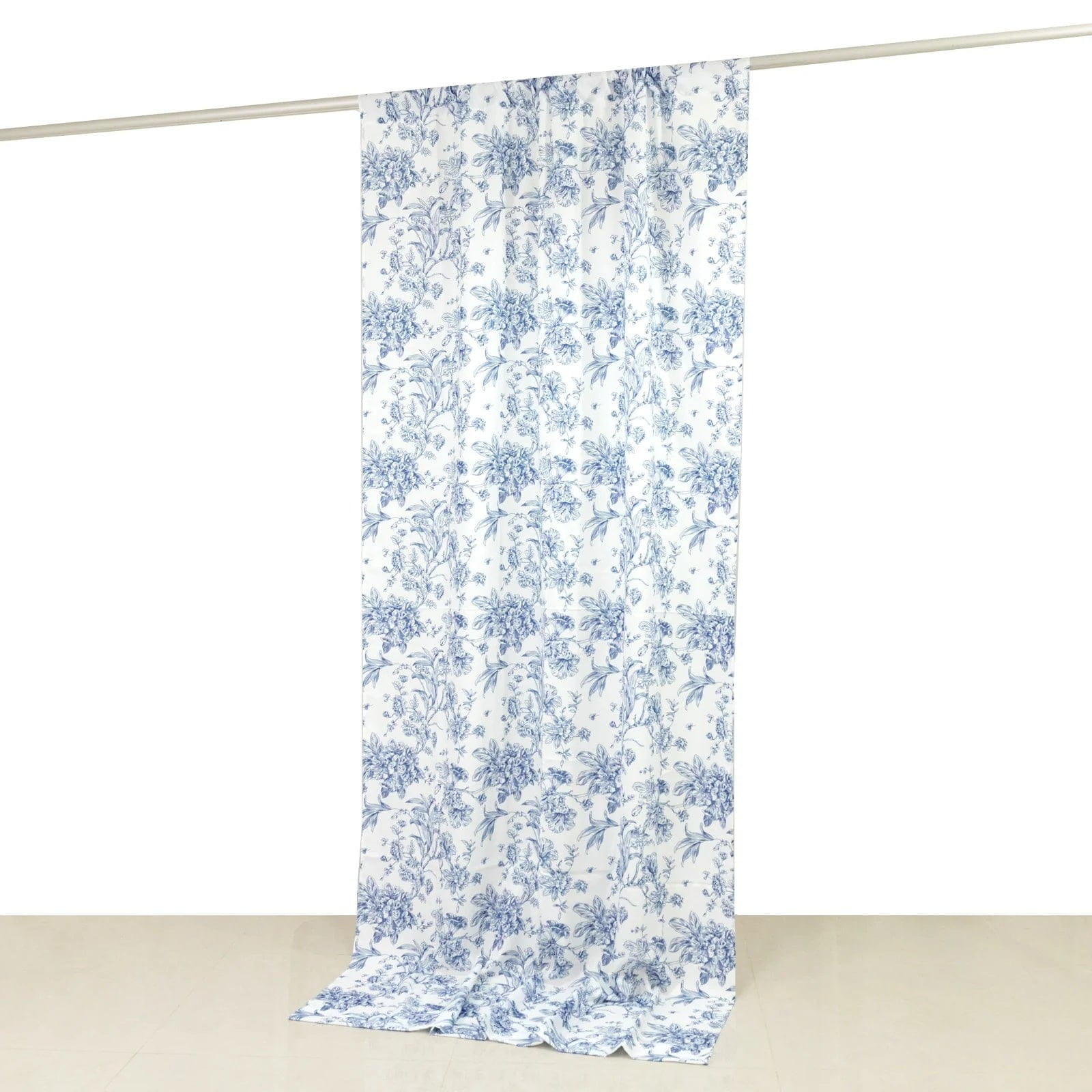 Balsa Circle White Blue 5x12 feet Polyester Drapery Backdrop Curtain ...