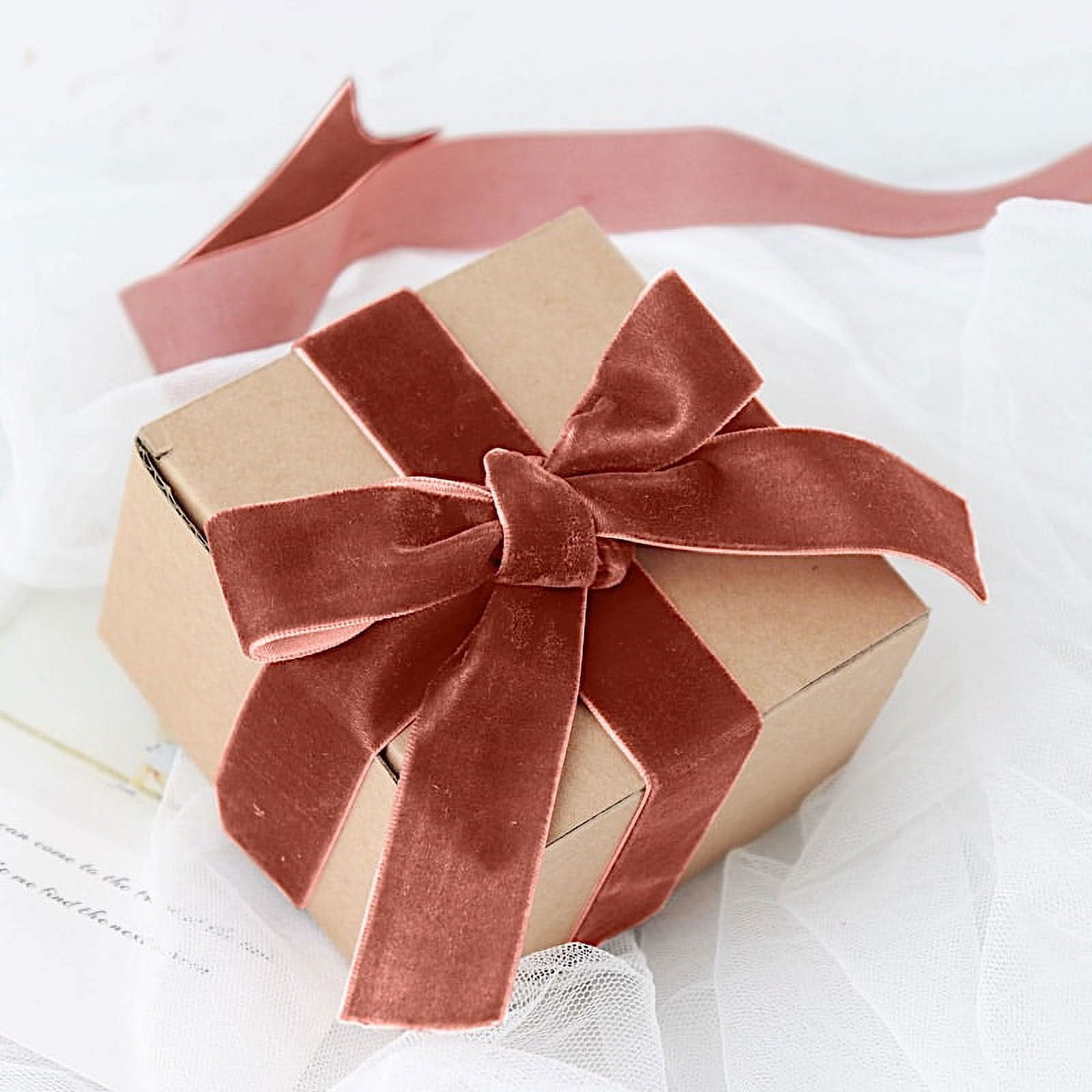 BalsaCircle 1" x 10 yards Terracotta Velvet Nylon Ribbon Roll Wedding ...