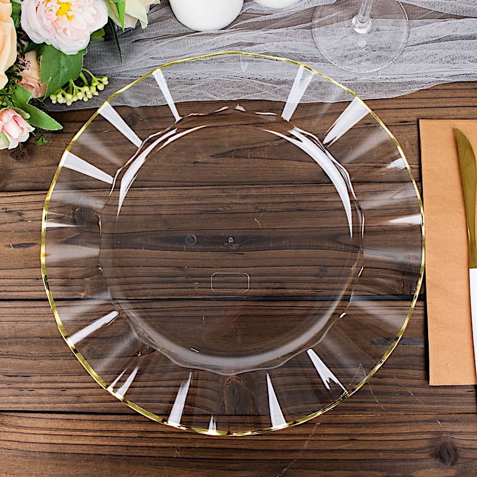 BalsaCircle 10 Clear 11" Round Disposable Salad Dinner Plastic Plates ...