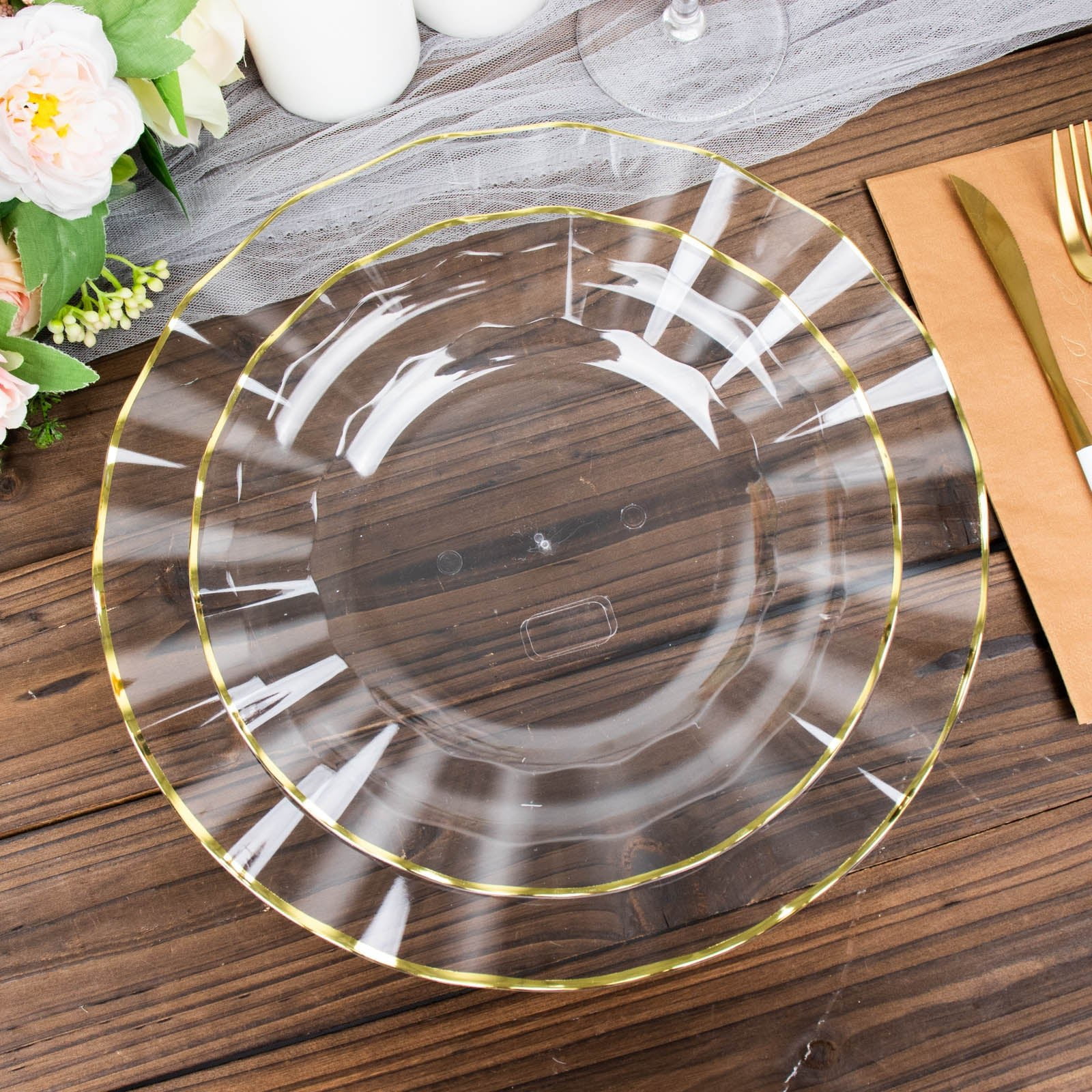 Balsa Circle 10 Clear 9" Round Disposable Salad Dinner Plastic Plates ...