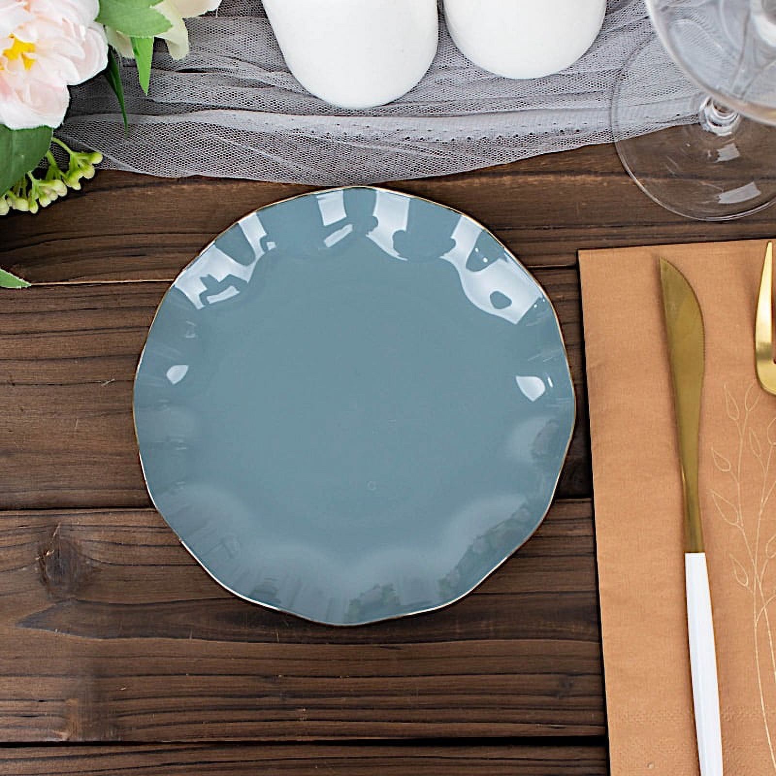 BalsaCircle 10 Dusty Blue 6" Round Disposable Salad Dinner Plastic ...