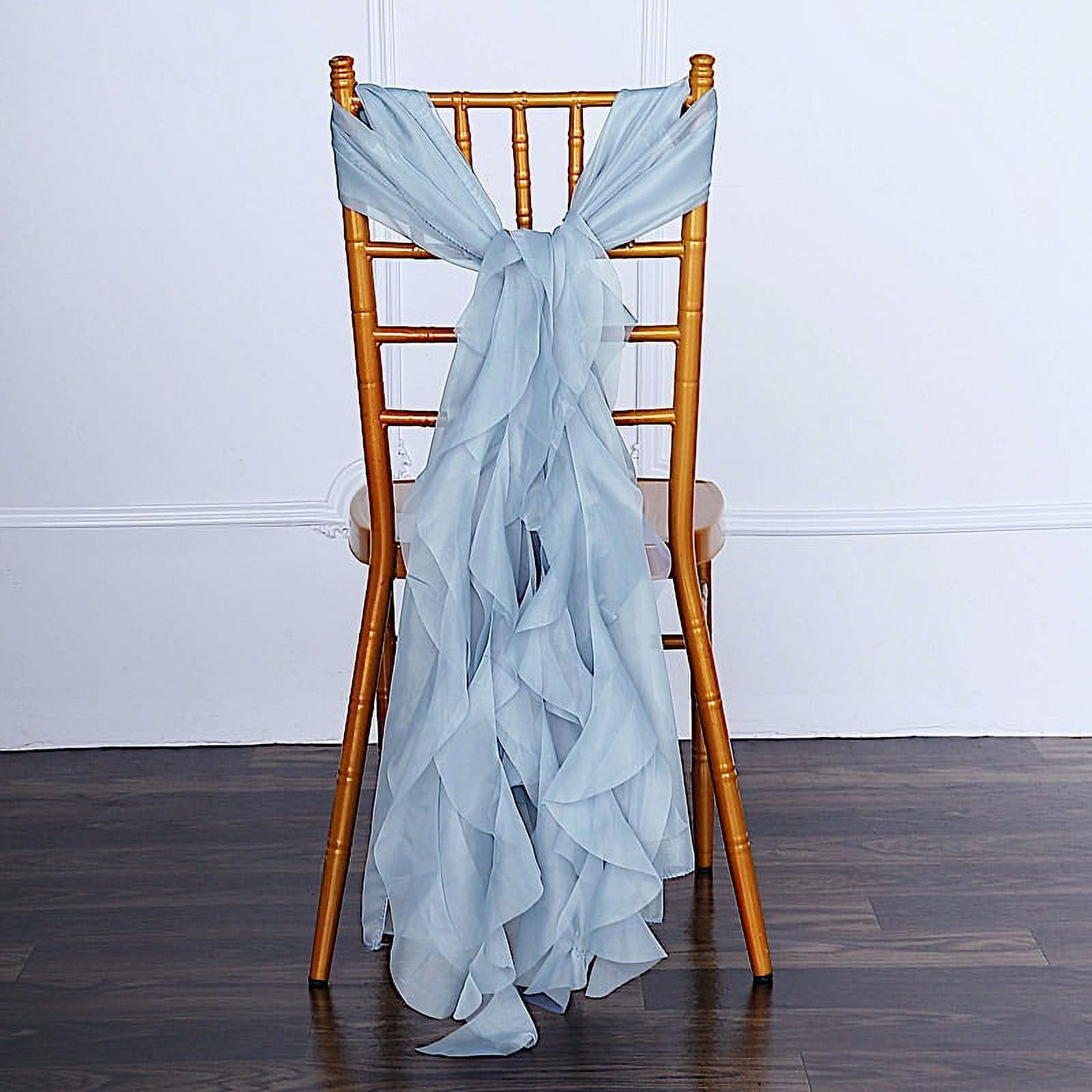Balsa Circle, Dusty Blue Chiffon Chair Sashes, 10 Pack, Curly Style ...