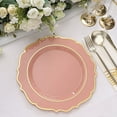 BalsaCircle 10 Dusty Rose 10.5" Round Plastic Dinner Plates Gold ...