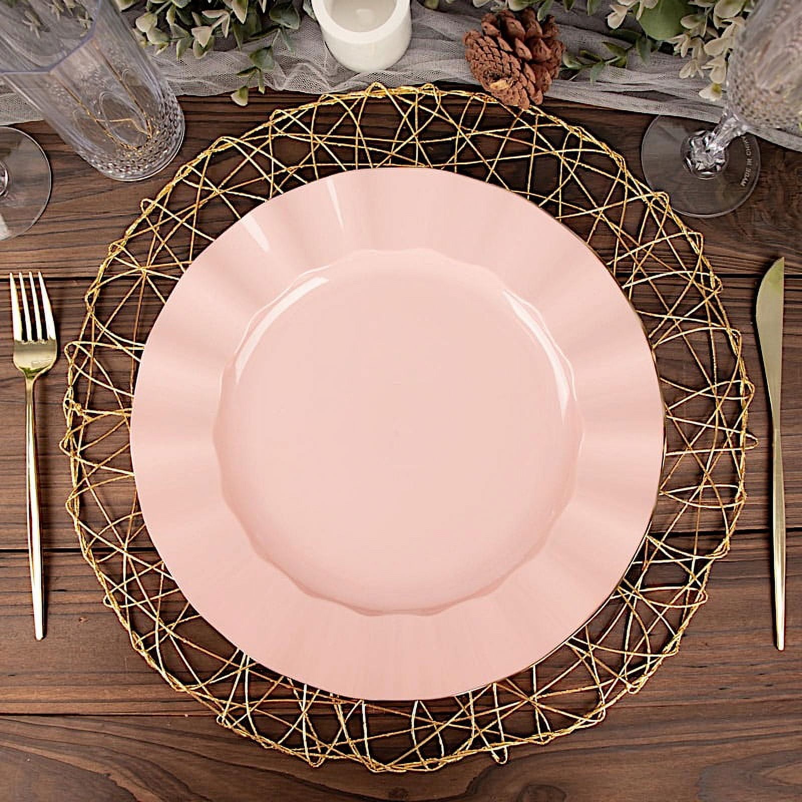 Balsa Circle 10 Dusty Rose 11" Round Disposable Salad Dinner Plastic ...