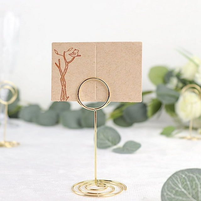 BalsaCircle 10 Gold, 3.5" Wedding Metal Table Number Sign Holder Stands ...