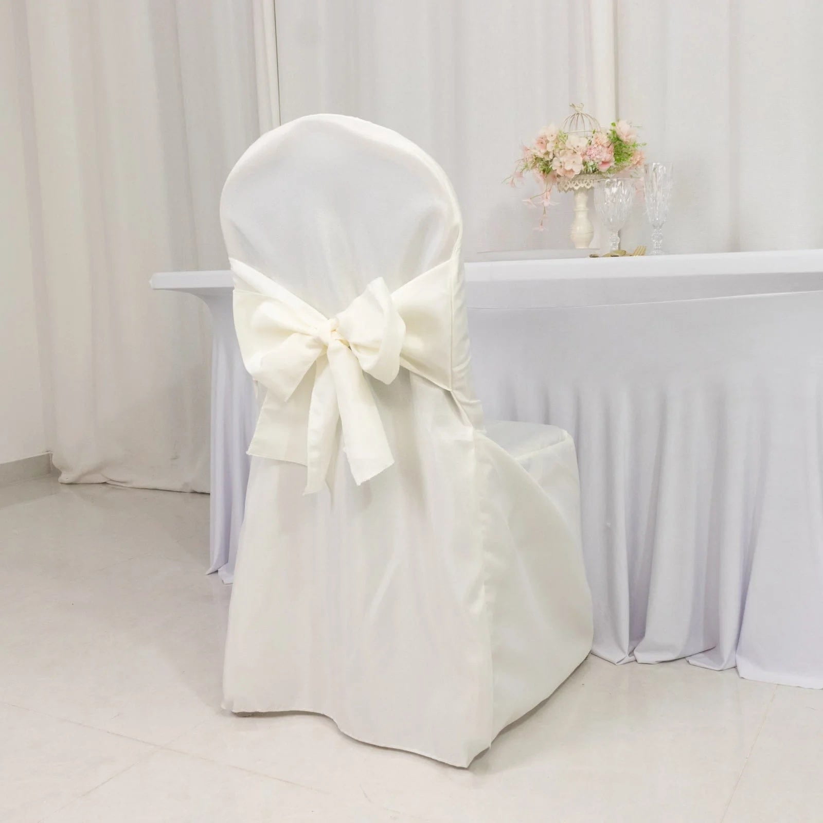 BalsaCircle 10 Ivory Polyester Banquet Wedding Chair Covers with ...