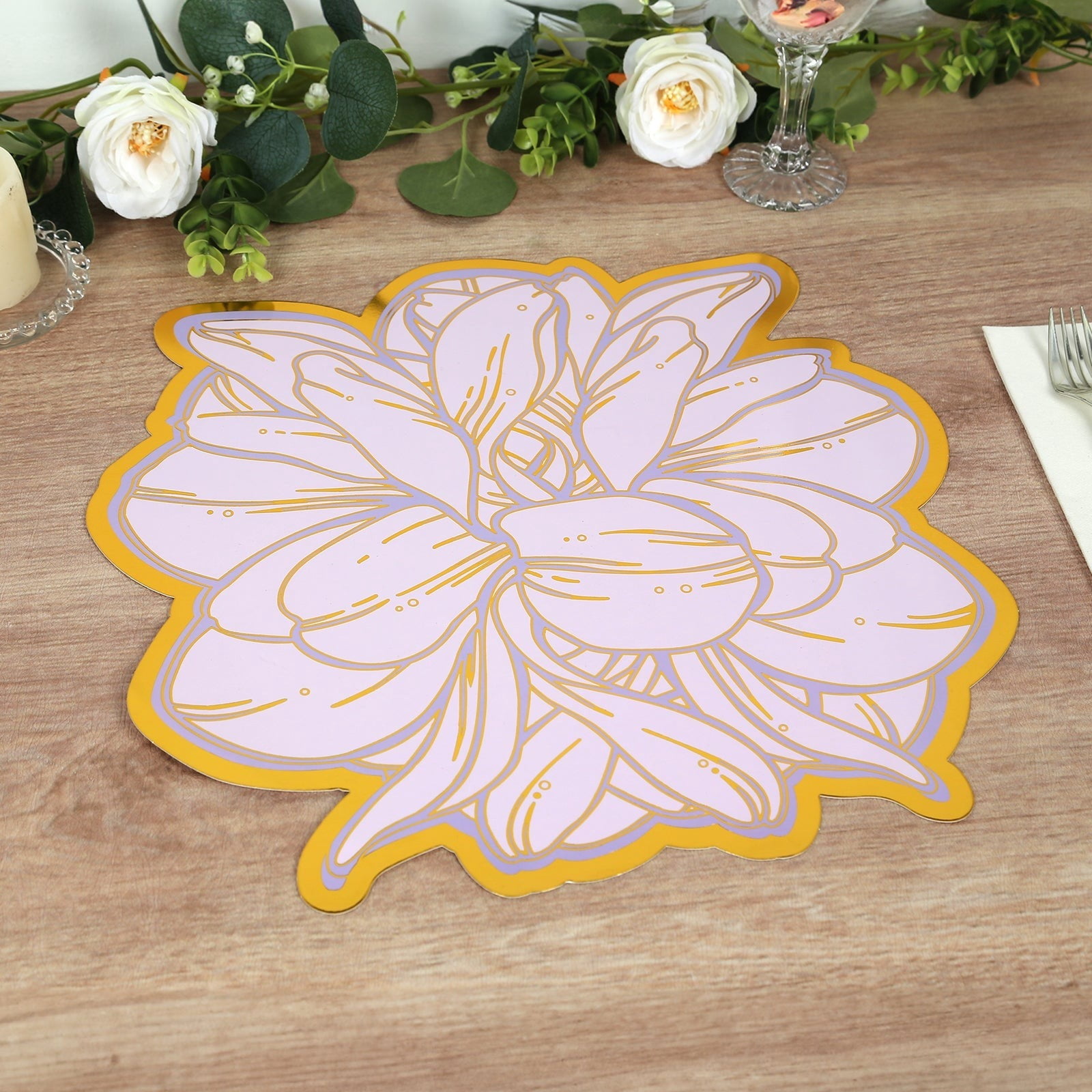 Balsa Circle 10 Lilac Disposable Cardboard Lavender Peony Flower Print ...