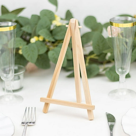 BalsaCircle 10 Natural 8" Wood Mini Easel Table Number Sign Holders ...