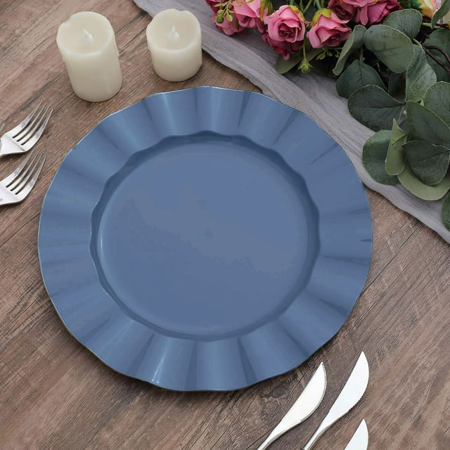 BalsaCircle 10 Ocean Blue 11" Round Disposable Salad Dinner Plastic ...