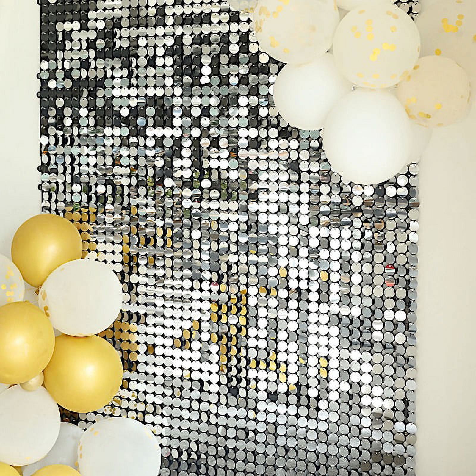BalsaCircle 10 Panels Silver 12x12" Round Payette Sequin Wall Backdrop ...