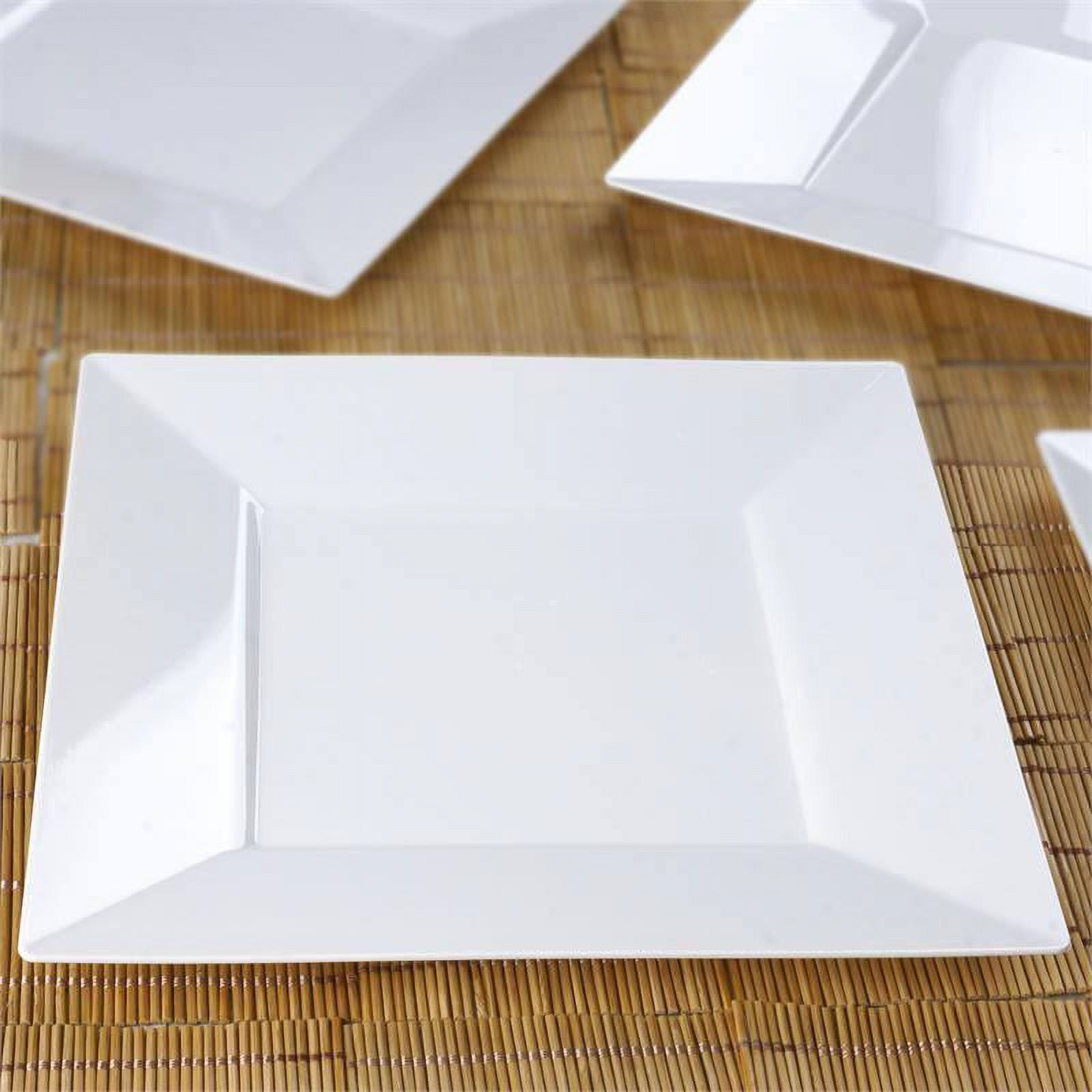BalsaCircle 10 Pieces 10" White Plastic Square Plates Disposable Party ...