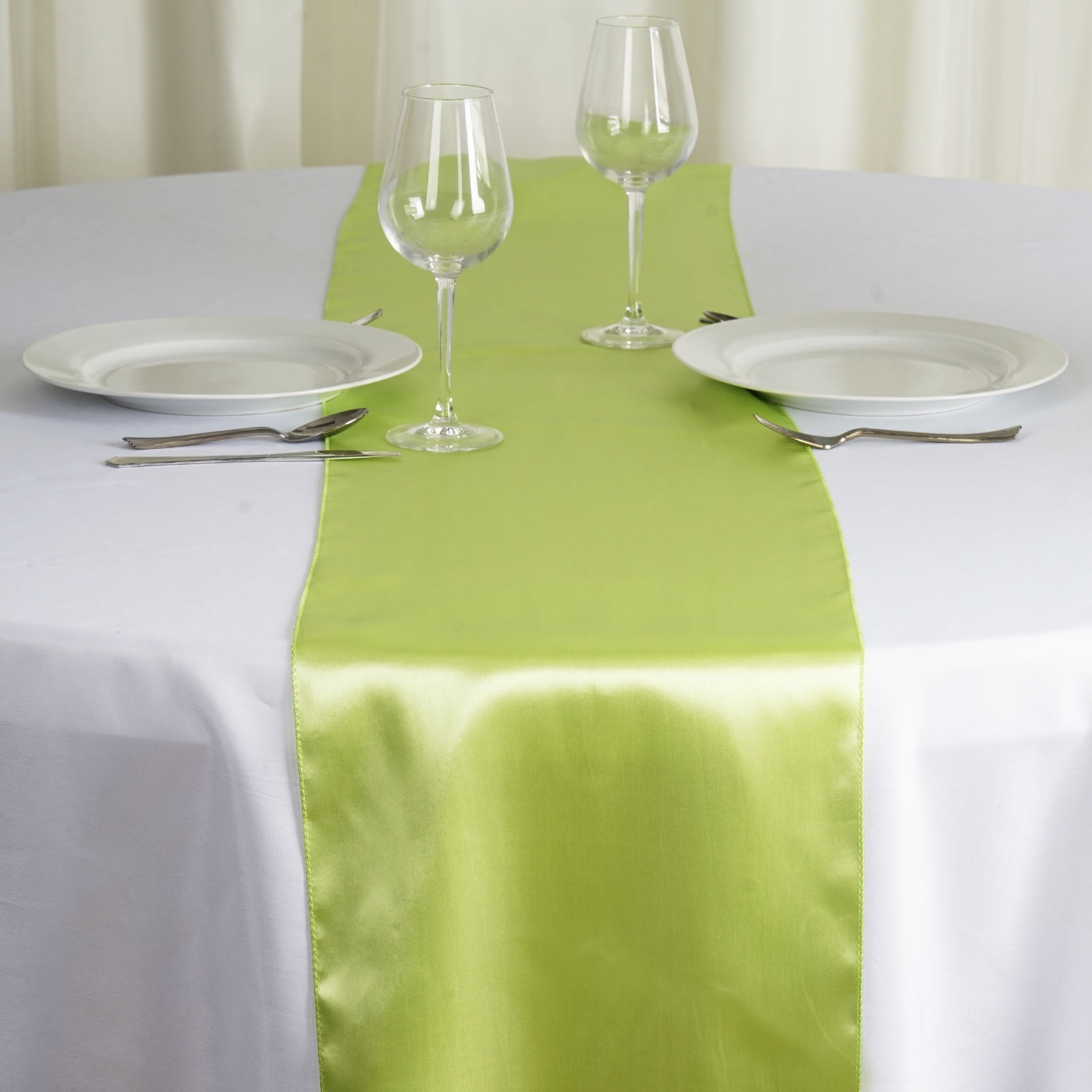 Balsa Circle 10 Pieces 12" x 108" Apple Green Satin Table Runners Table ...