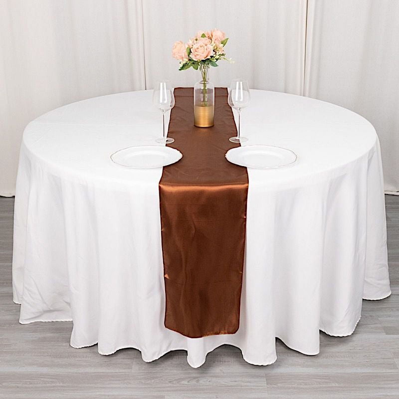 Balsa Circle 10 Pieces 12x108 Inch Cinnamon Brown Satin Table Runners ...
